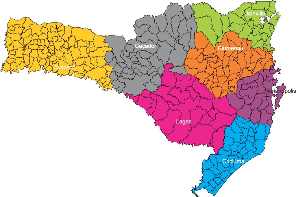 MAPA SUB – Coren/SC - Conselho Regional de Enfermagem de Santa Catarina